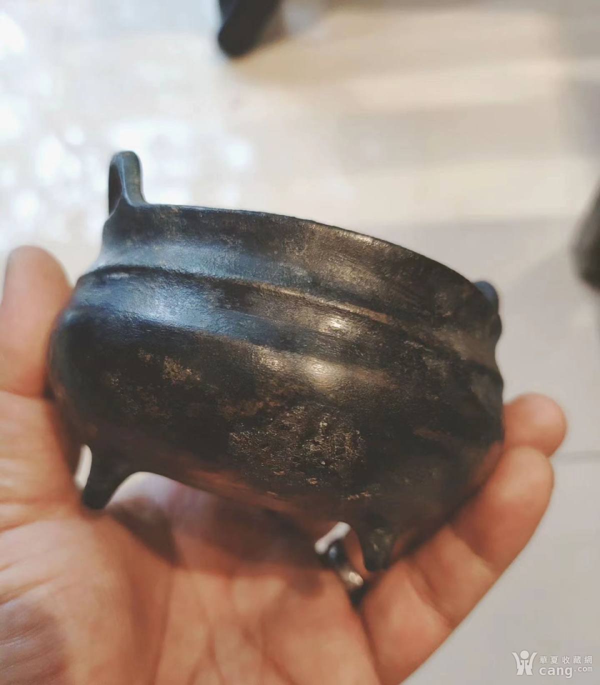 清代冲天耳三足铜香炉_地摊交易_华夏收藏网